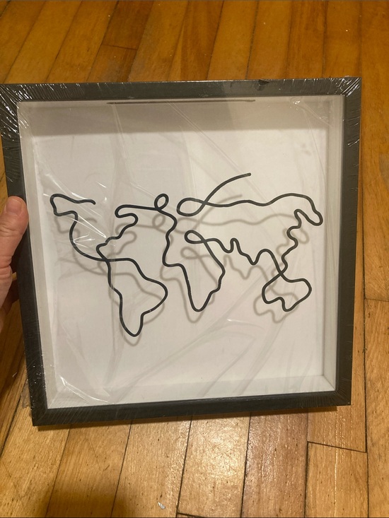 Art | Black Wire World Map Framed Wall Art | Poshmark